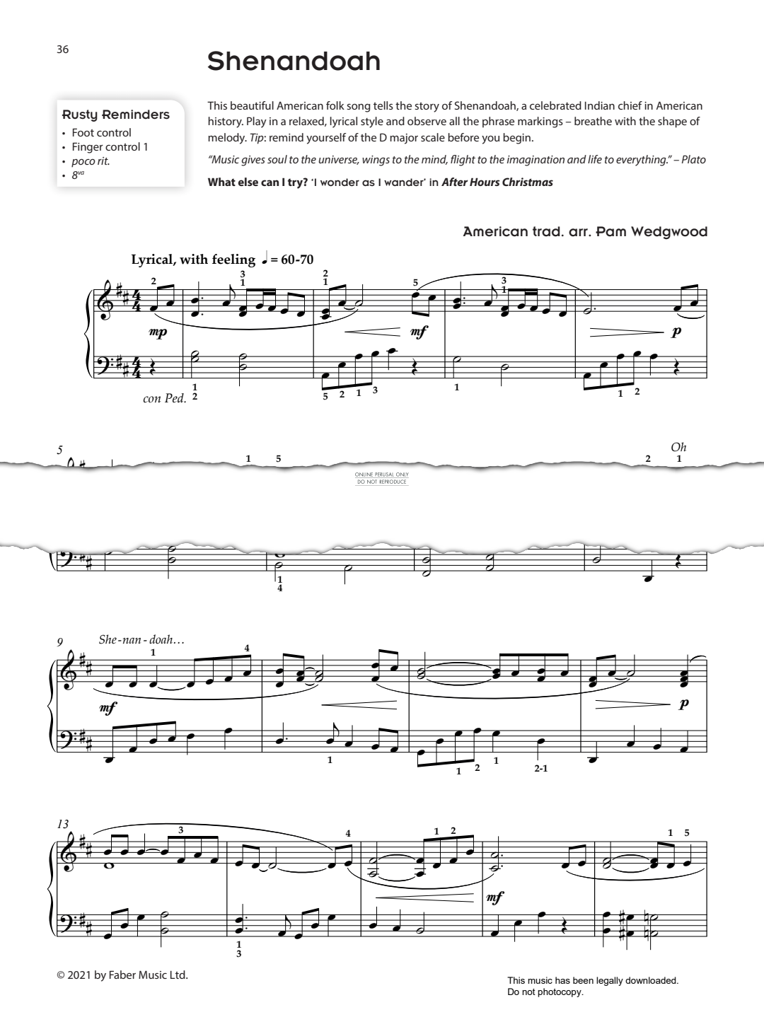 Shenandoah - sheet music by Traditional - fbd-44159 | notendownload