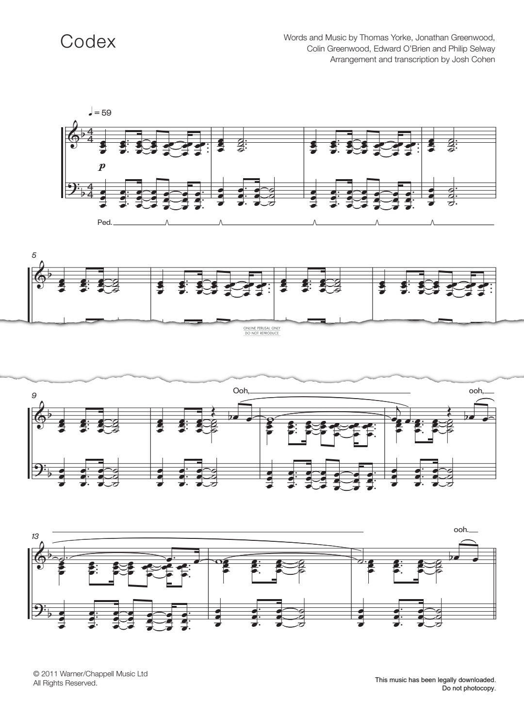 Codex - sheet music by Josh Cohen - fbd-38648 | notendownload