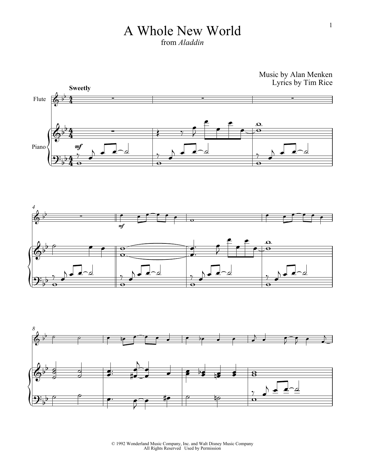 A Whole New World (from Aladdin) - sheet music by Alan Menken & Tim Rice - smd-1343944 ...