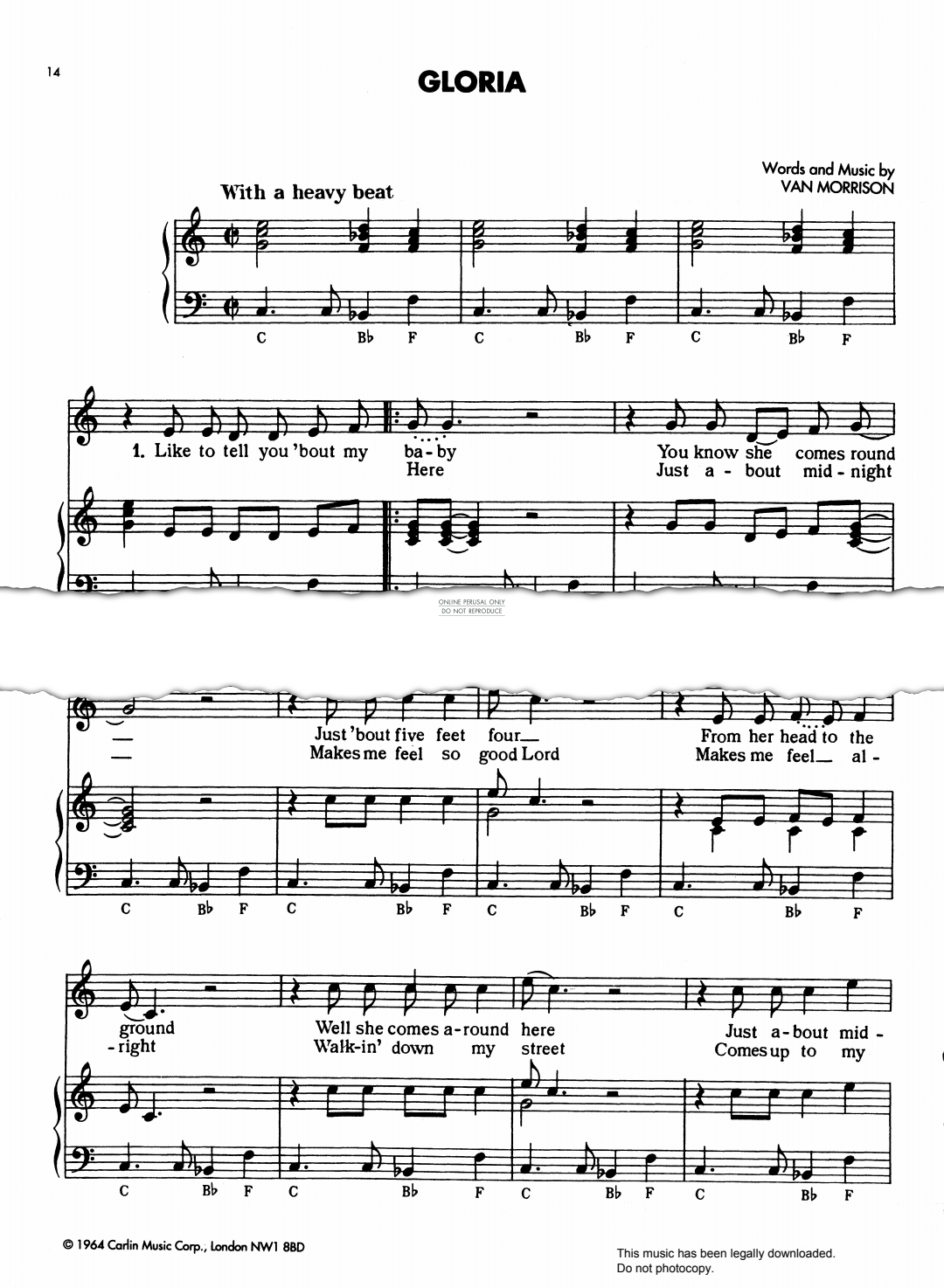 Gloria - Noten von Van Morrison - fbd-25891 | notendownload