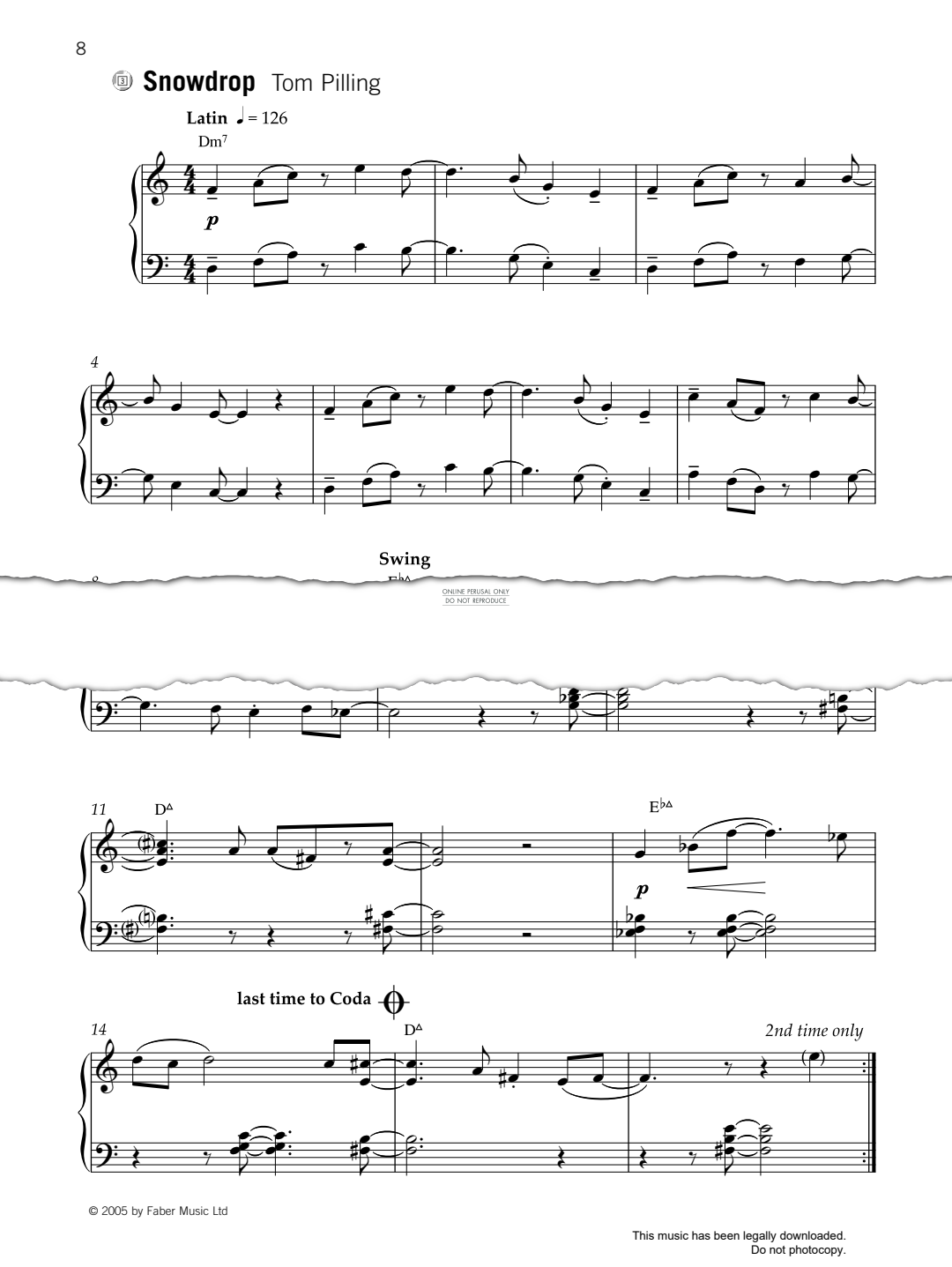 Snowdrop (Tom Pilling) | Sheet Music: Piano | PDF Download