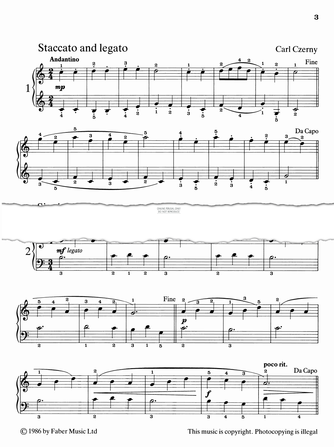 Staccato And Legato - sheet music by Carl Czerny - fbd-51761 ...