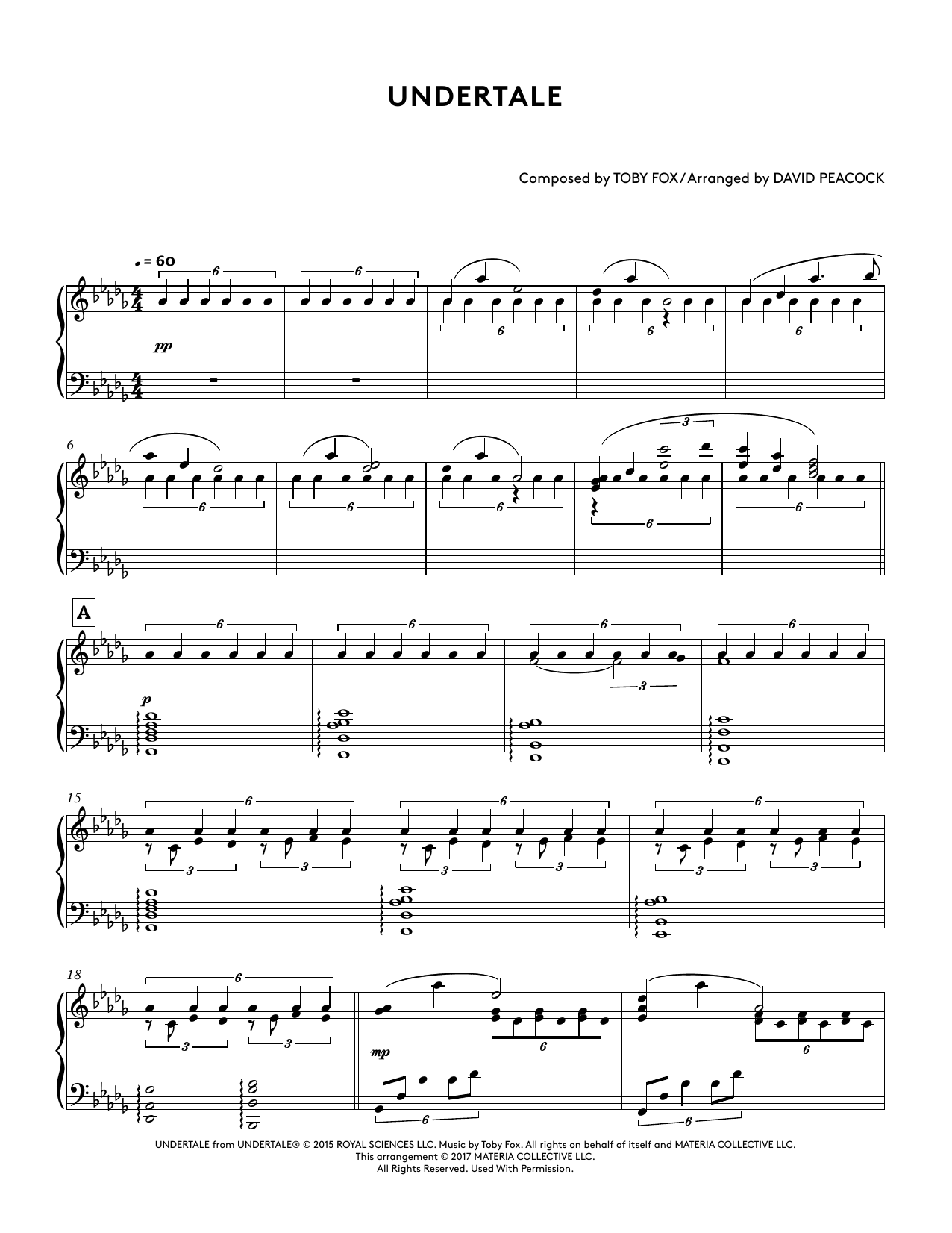 Undertale (from Undertale Piano Collections 2) (arr. David Peacock) - Online Noten von - smd ...