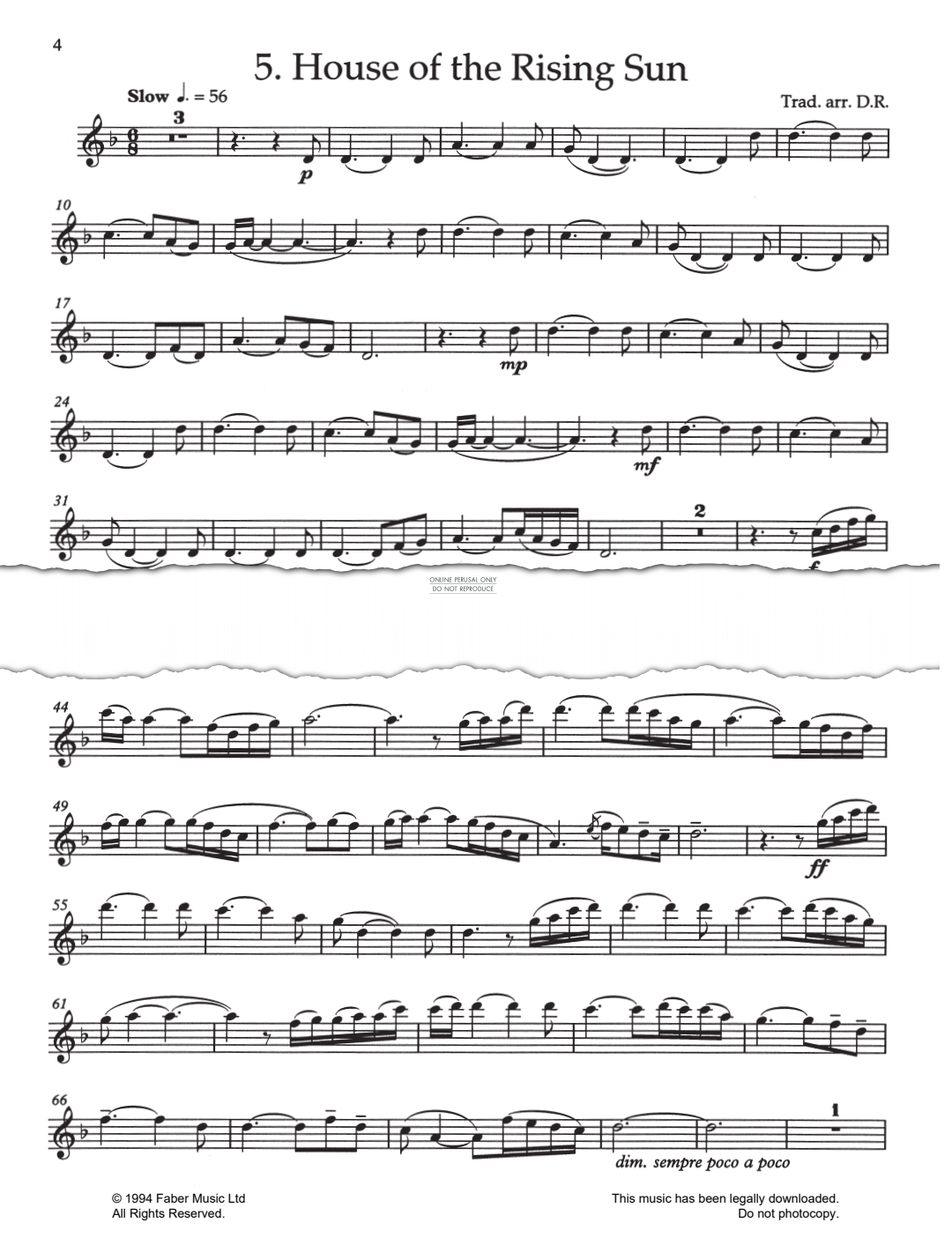 The House Of The Rising Sun - sheet music by Traditional - fbd-47942 ...