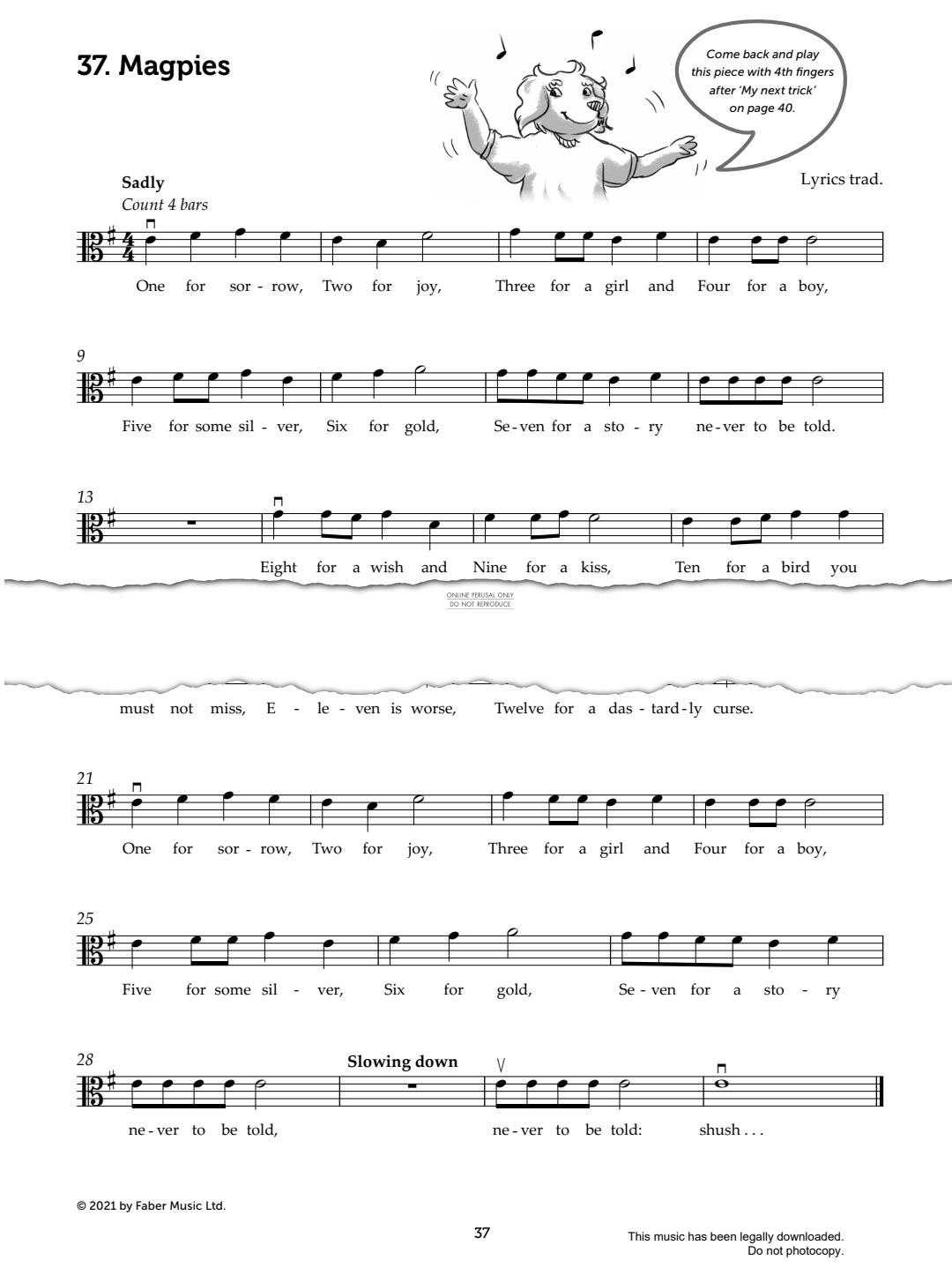 Magpies (Mark Wilson) | Sheet Music: Piano, Viola | PDF Download