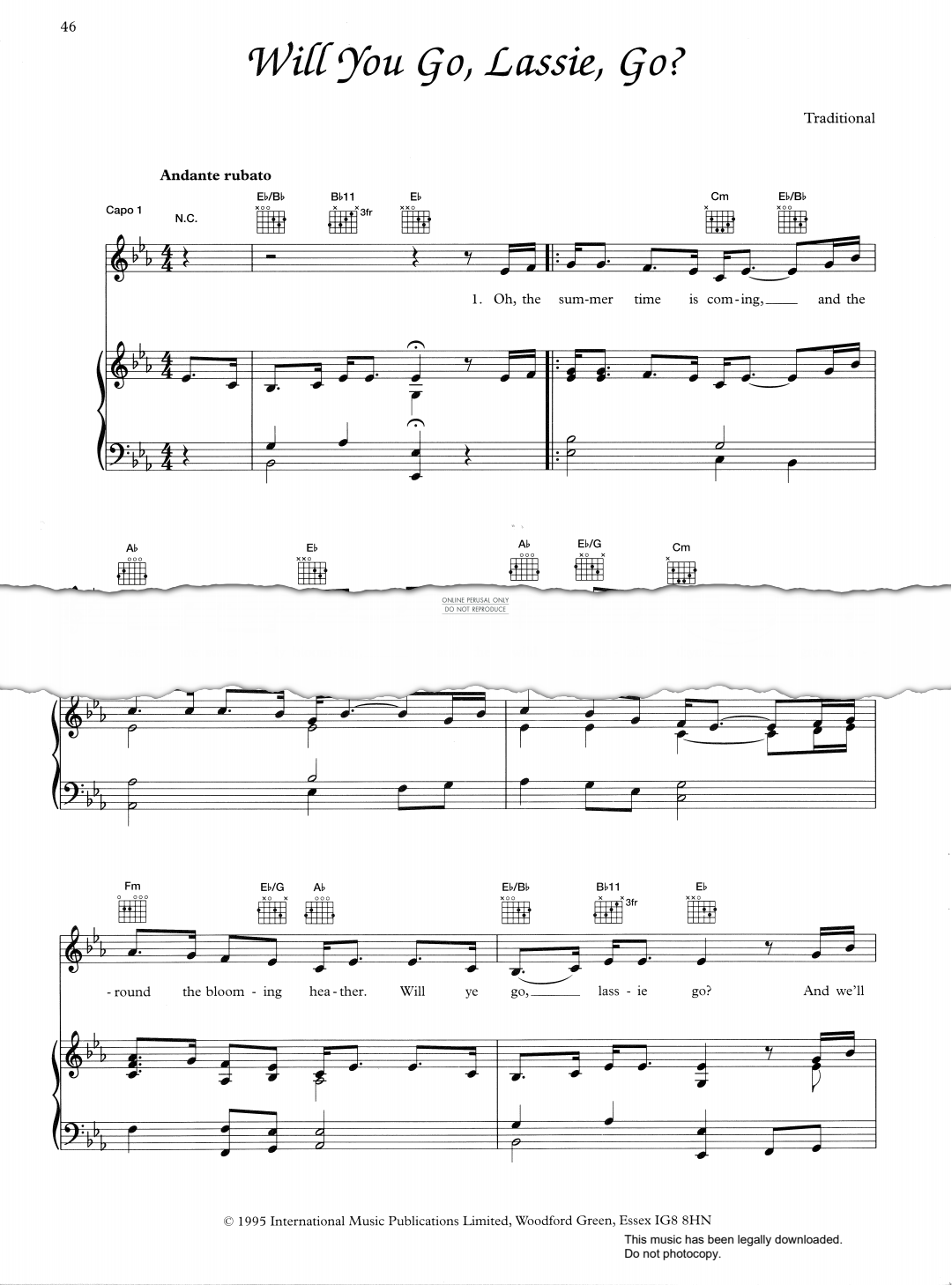 Will You Go, Lassie, Go ? (Irish Traditional) | Noten: Gitarre, Klavier ...