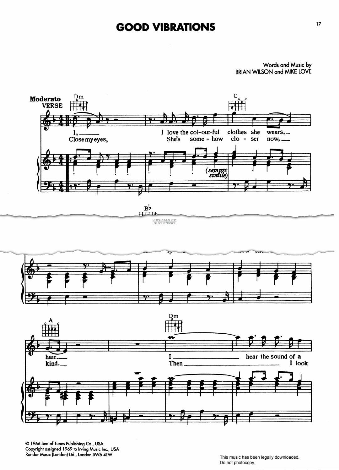 Good Vibrations (Brian Wilson) | Sheet Music: Guitar, Piano, Voice | PDF Download