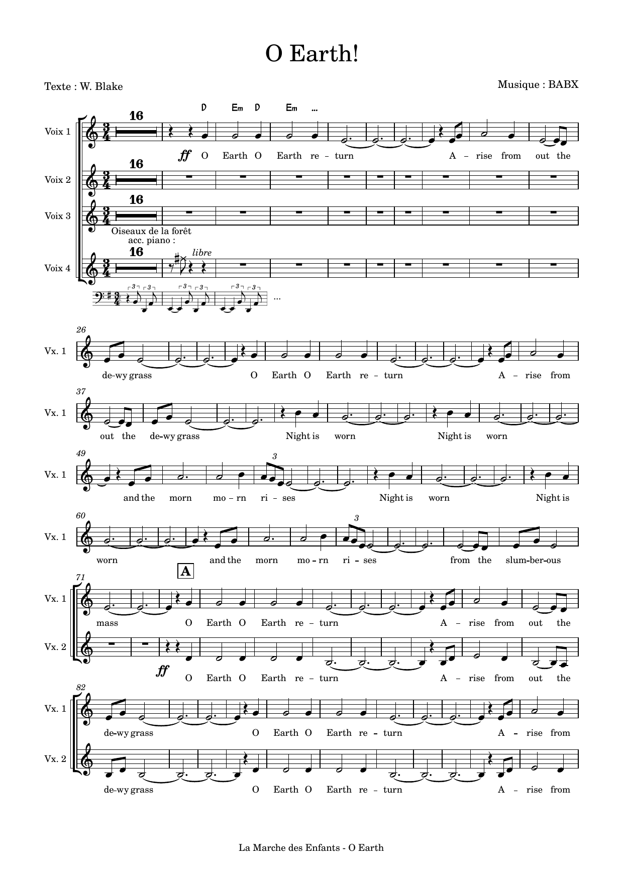 O Earth! - sheet music by David Babin (Babx) - smd-1425442 | notendownload