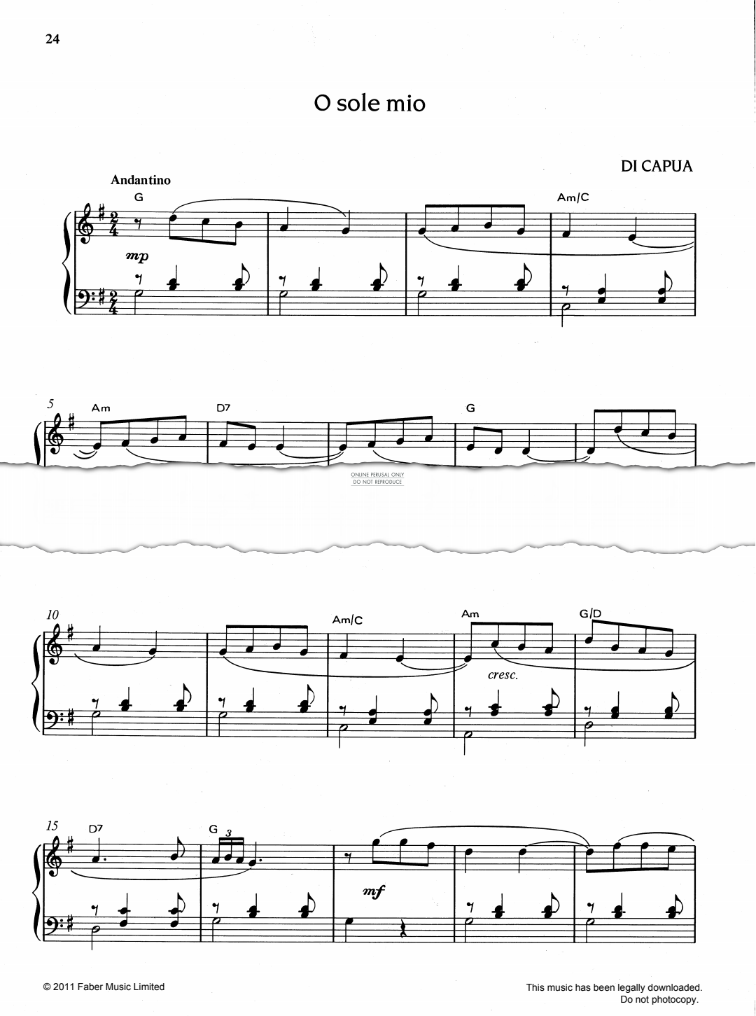 O Sole Mio - sheet music by E. Di Capua - fbd-9996 | notendownload