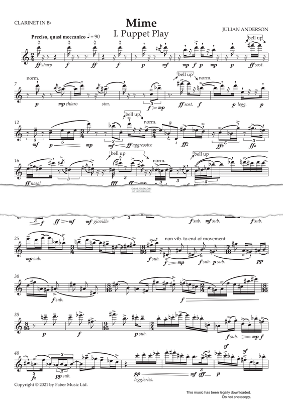 Mime - sheet music by Julian Anderson - fbd-52626 | notendownload