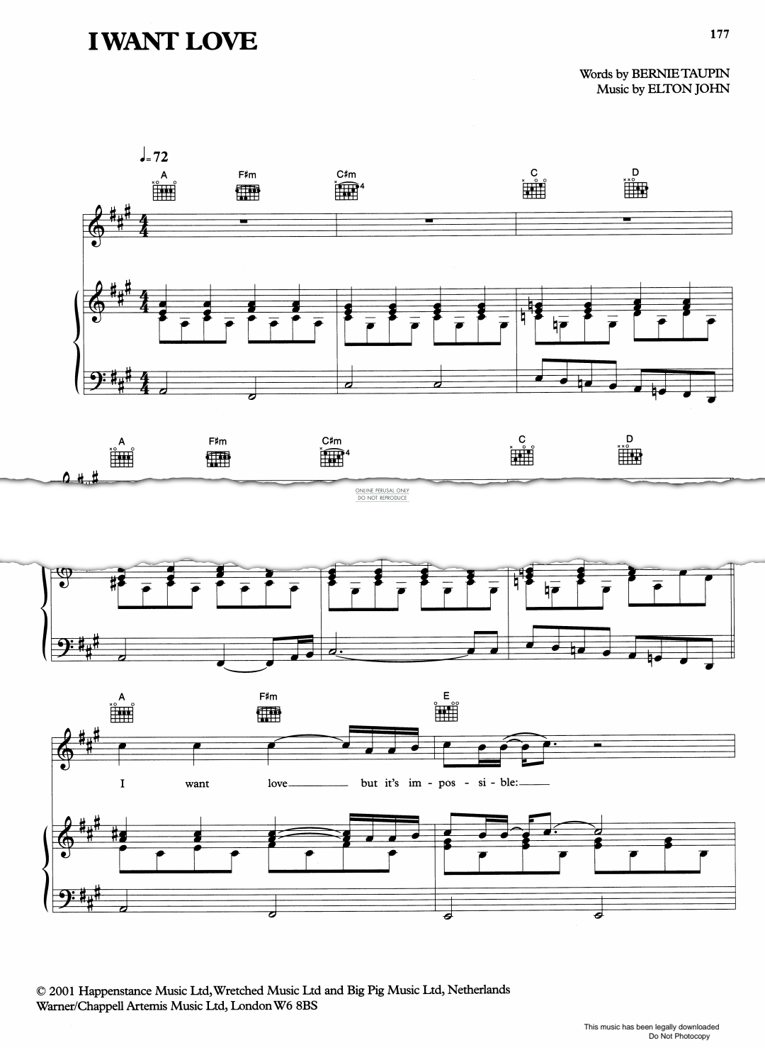 I Want Love - Noten von Elton John - fbd-6859 | notendownload