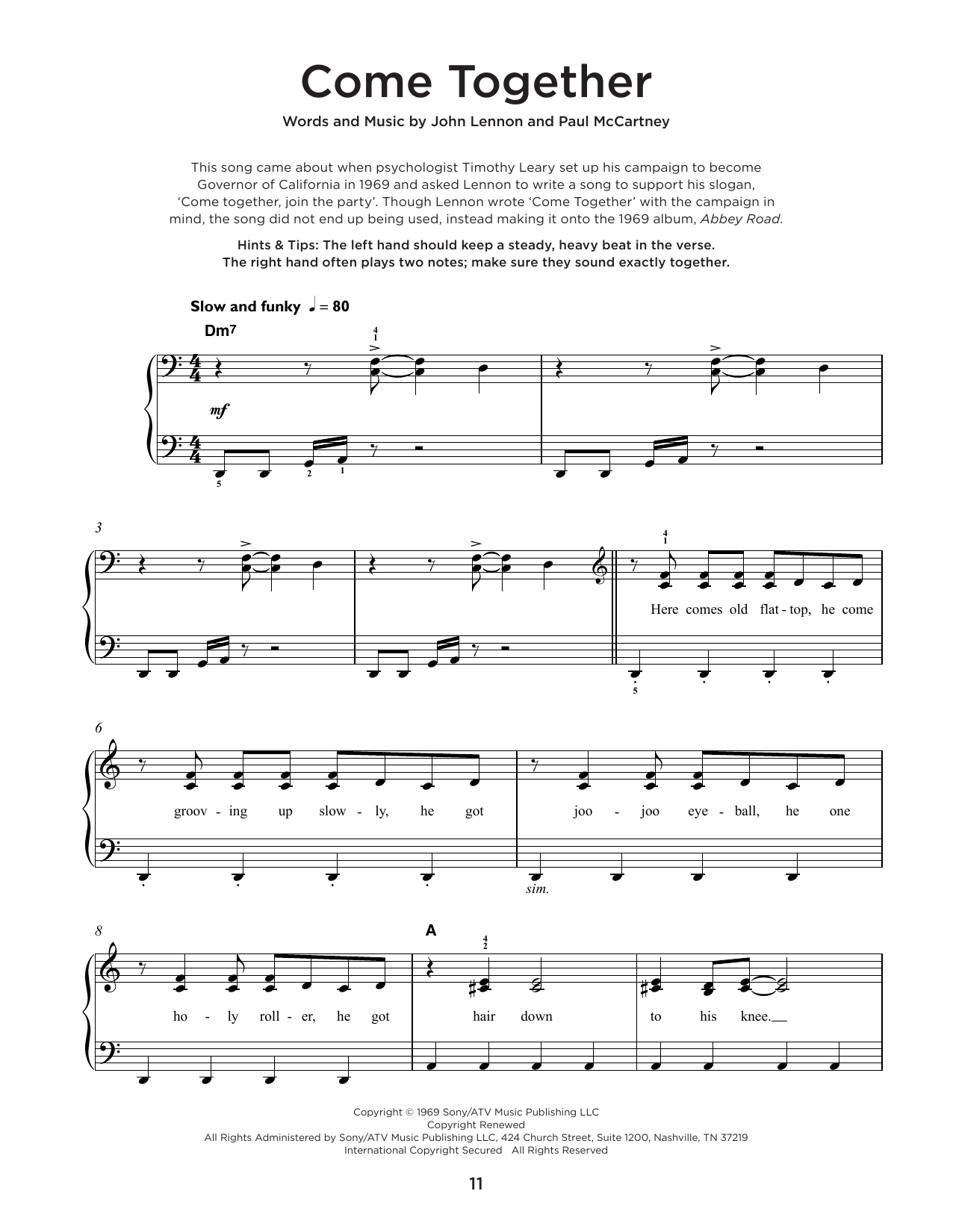 Come Together - sheet music by The Beatles - smd-1530628 | notendownload