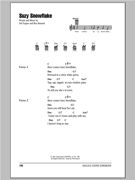 Suzy Snowflake - sheet music by Sid Tepper - smd-92757 | notendownload