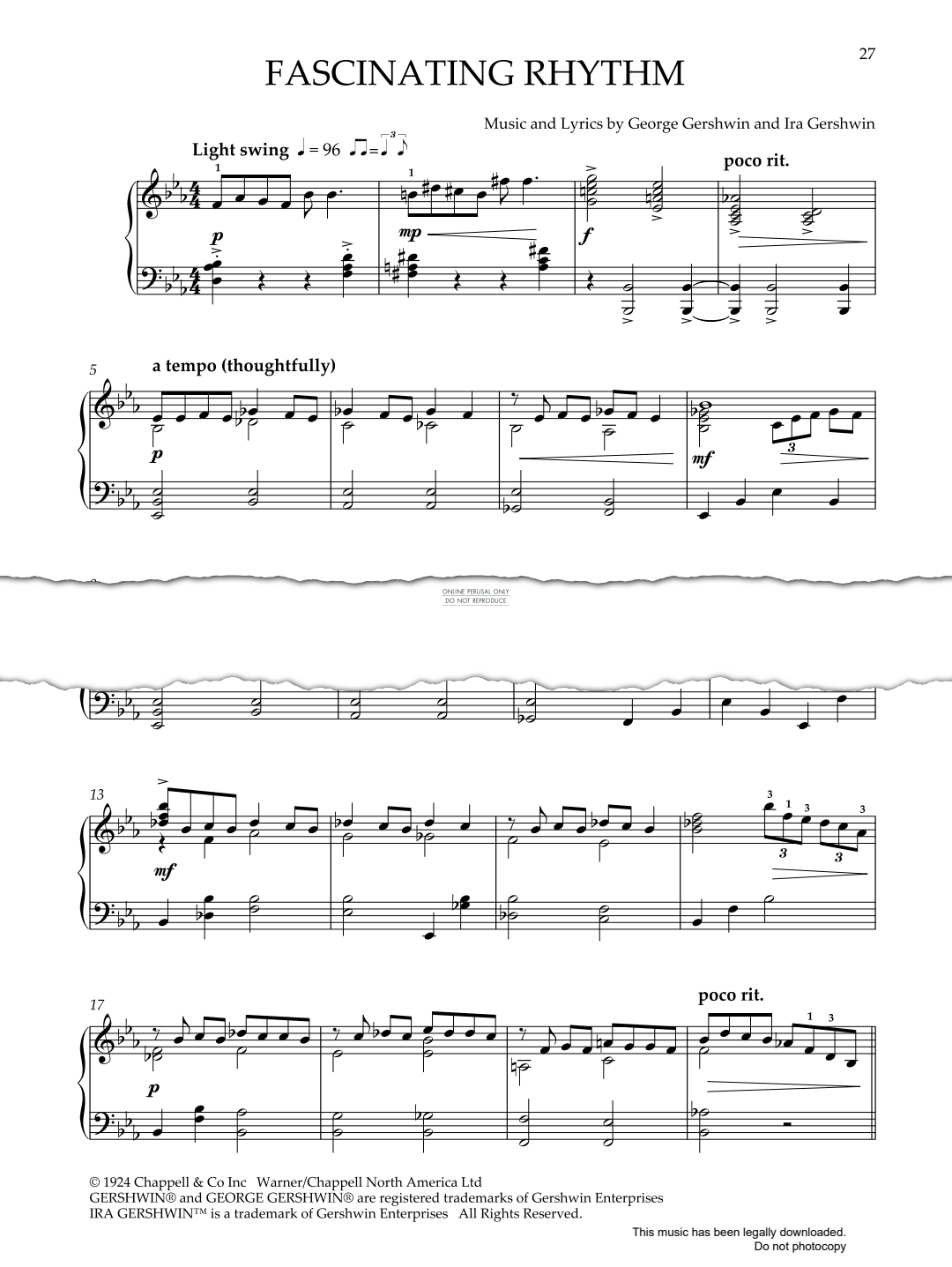 Fascinating Rhythm - sheet music by George Gershwin - fbd-49304 ...