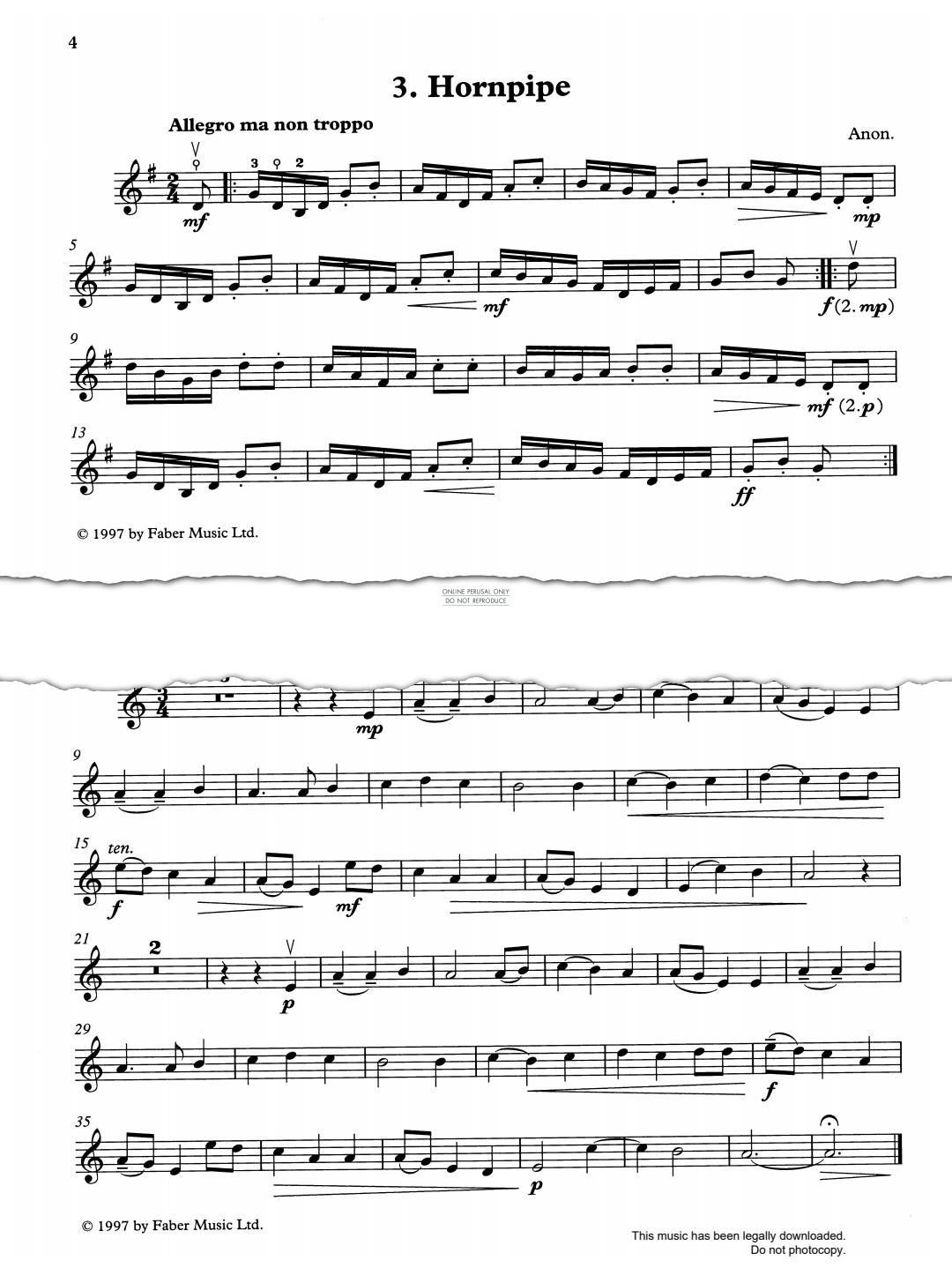 Hornpipe (Anon) | Sheet Music: Piano, Cello | PDF Download