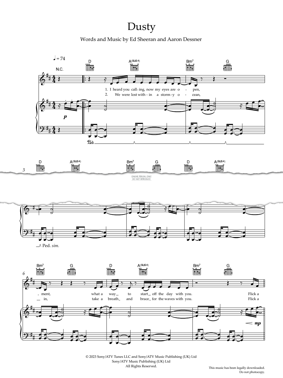 Dusty - Noten von Ed Sheeran - fbd-48238 | notendownload