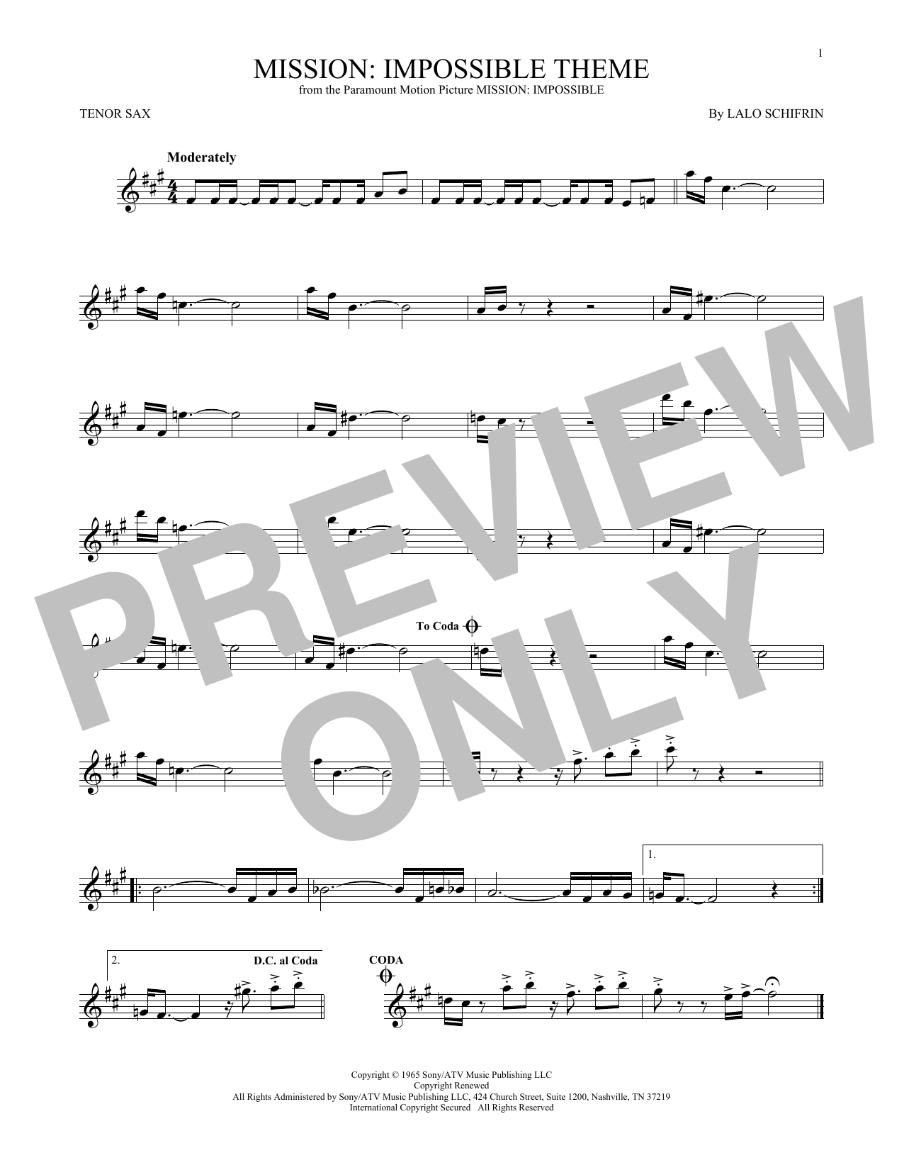 Mission: Impossible Theme - sheet music by - smd-176256 | notendownload
