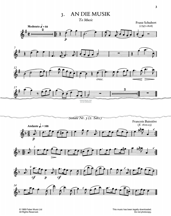 An Die Musik (Franz Schubert) | Sheet Music: Clarinet, Piano | PDF Download