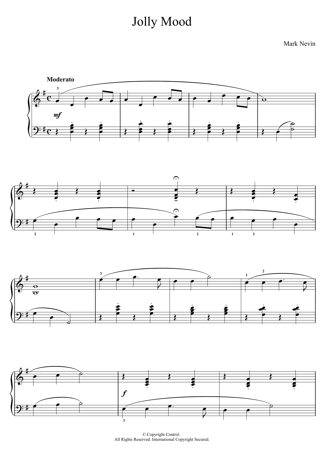 Jolly Mood (Mark Nevin) | Sheet Music: Easy Piano | PDF Download
