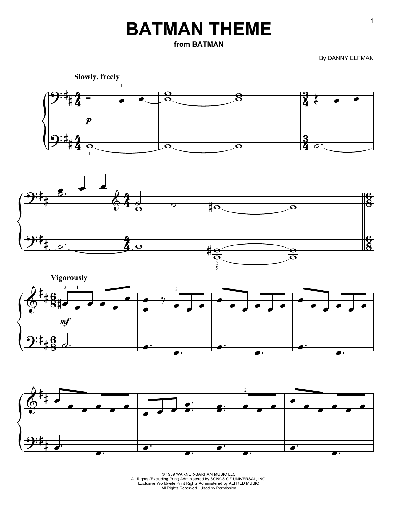 Batman Theme - sheet music by - smd-1267272 | notendownload