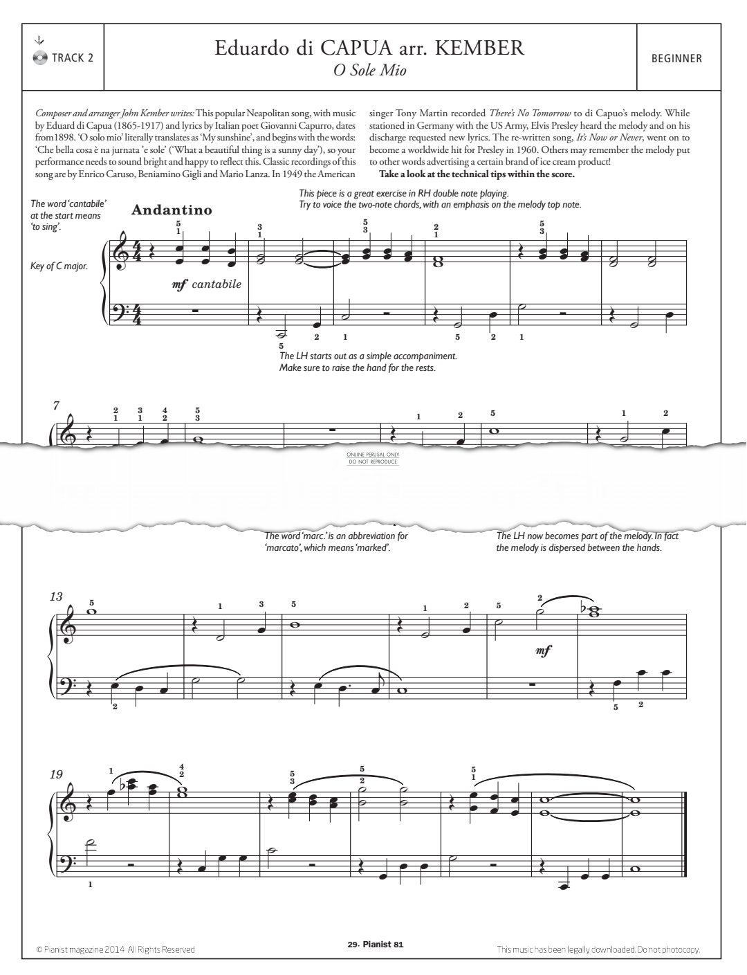 O Sole Mio - sheet music by Eduardo Di Capua - fbd-25453 | notendownload