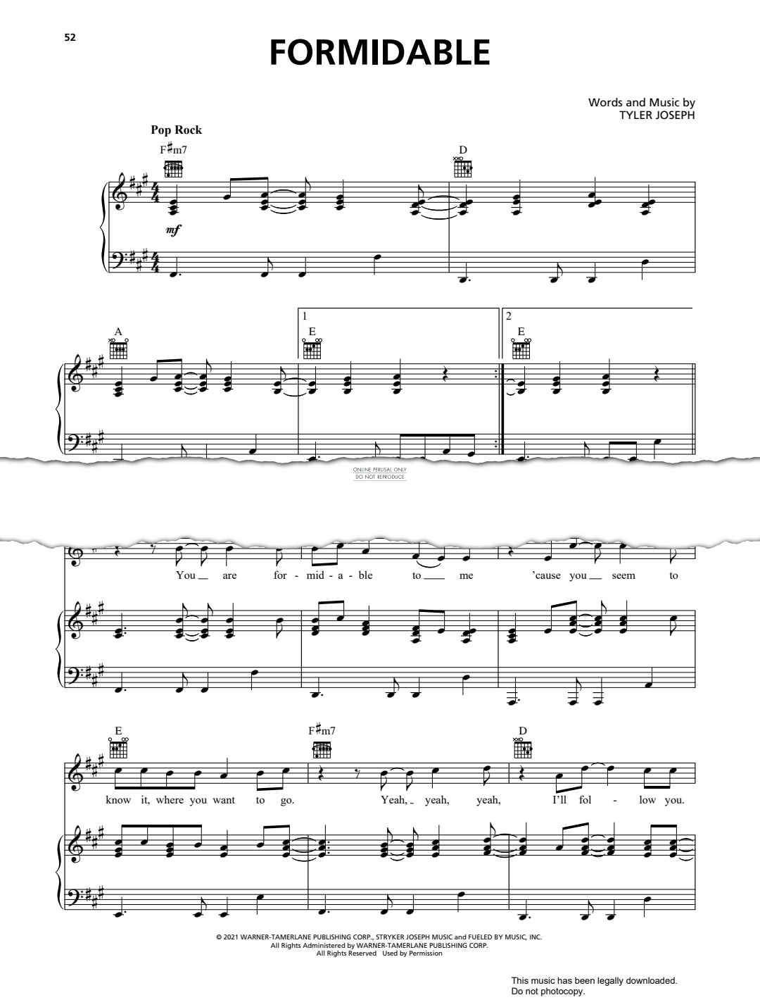 Formidable - Noten von Twenty One Pilots - fbd-41901 | notendownload