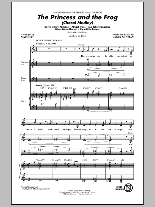 The Princess And The Frog (Choral Medley) (Mac Huff) | Sheet Music ...