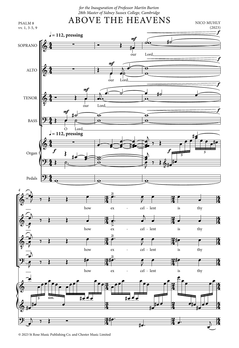 Above The Heavens (Nico Muhly) | Sheet Music: SATB Choir | PDF Download