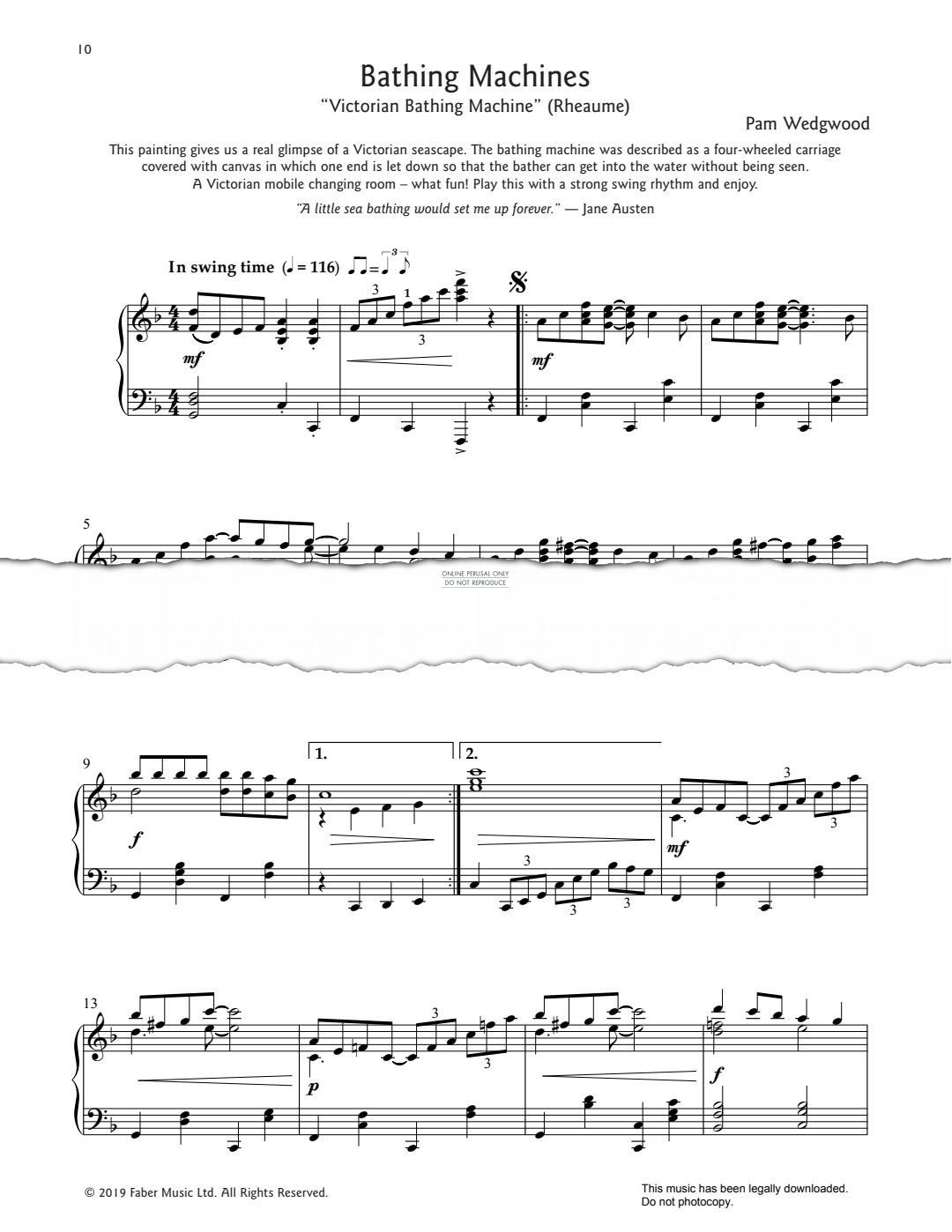 Bathing Machines (Pam Wedgwood) | Sheet Music: Piano | PDF Download