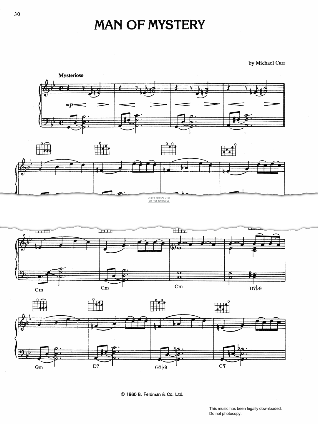 Man Of Mystery - sheet music by The Shadows - fbd-37848 | notendownload