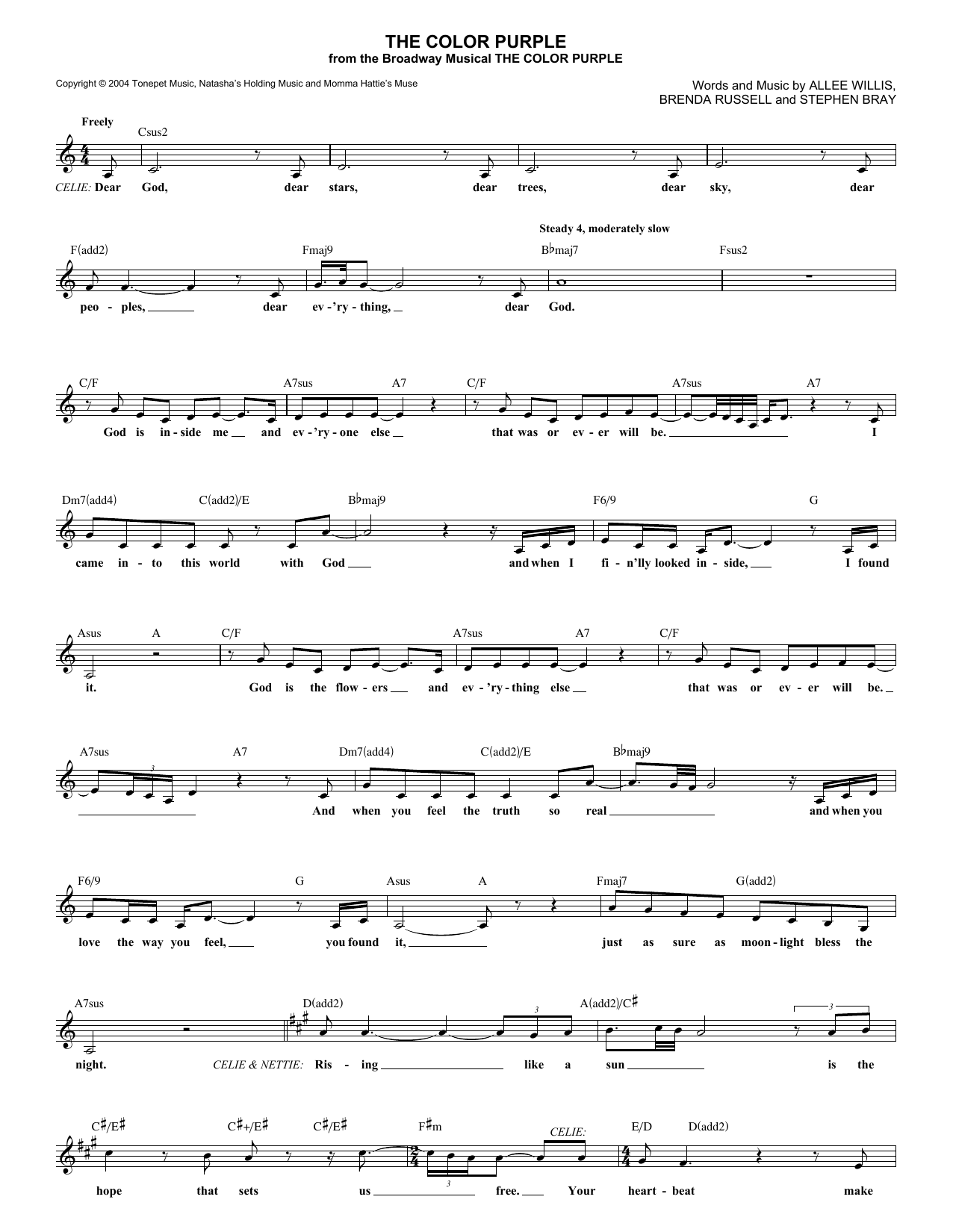 The Color Purple - sheet music by The Color Purple (Musical) - smd ...