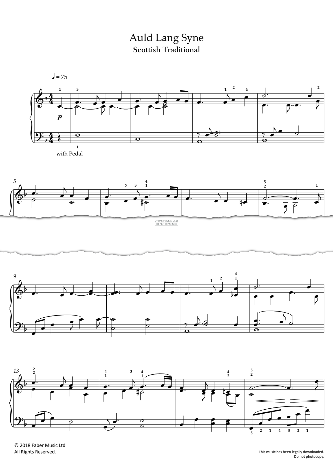 Auld Lang Syne - sheet music by Scottish Traditional - fbd-35227 | notendownload