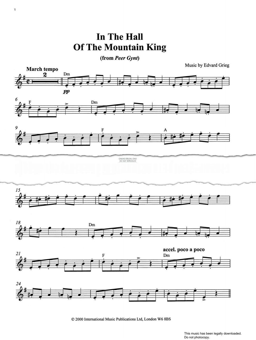 In The Hall Of The Mountain King - sheet music by Edvard Grieg - fbd-3893 | notendownload