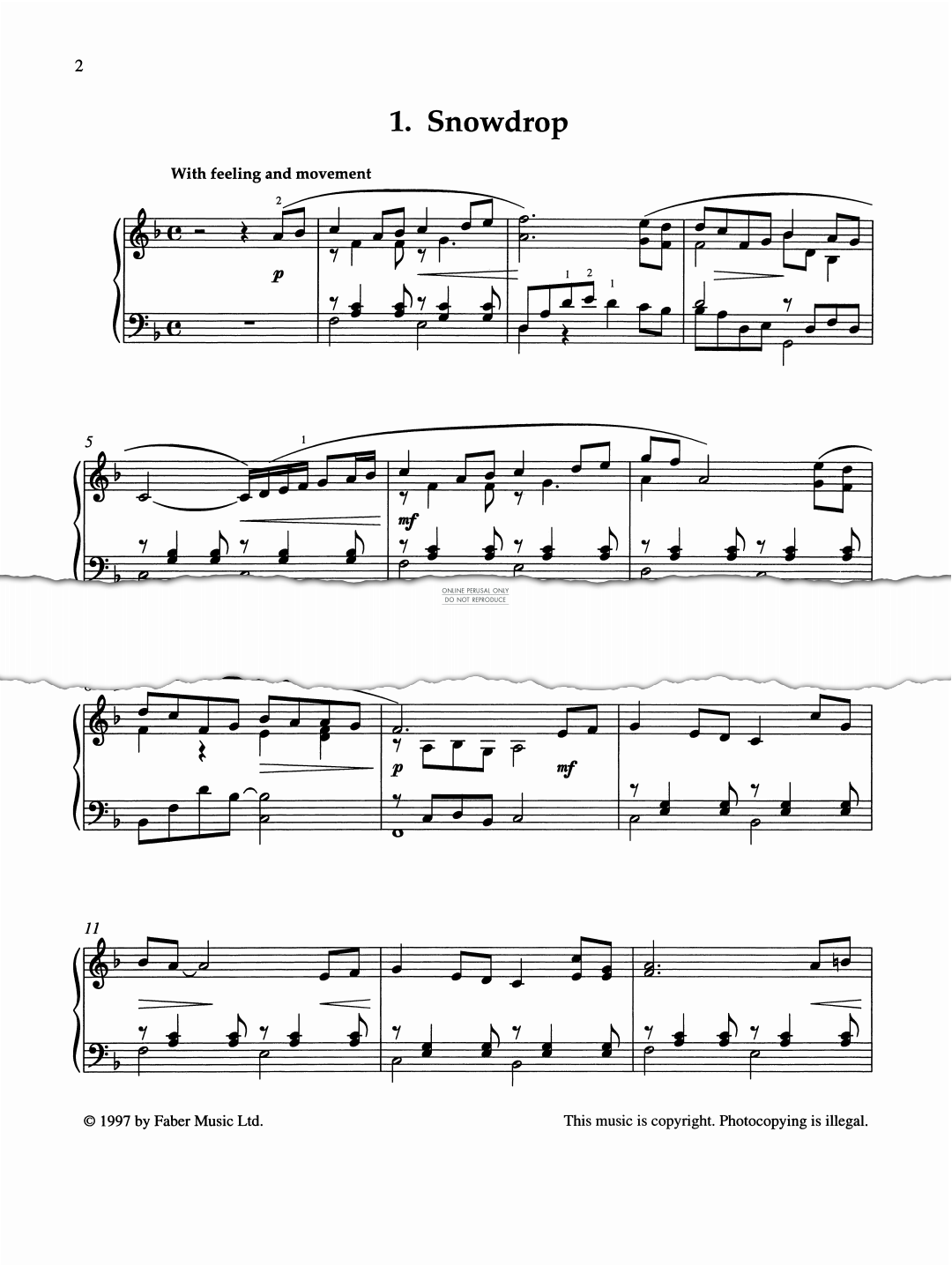 Snowdrop (Pam Wedgwood) | Sheet Music: Piano | PDF Download