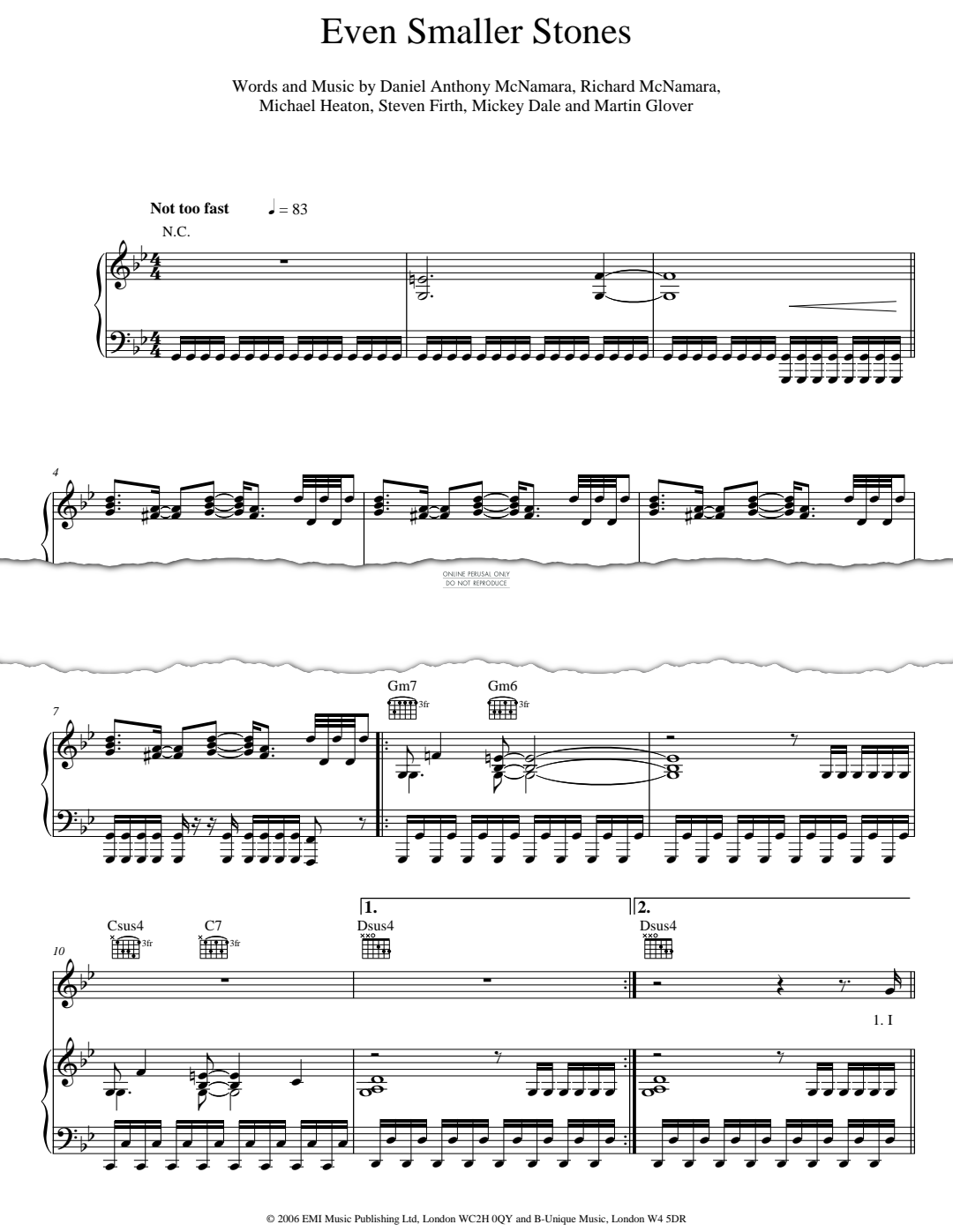 Even Smaller Stones - sheet music by Embrace - fbd-3256 | notendownload