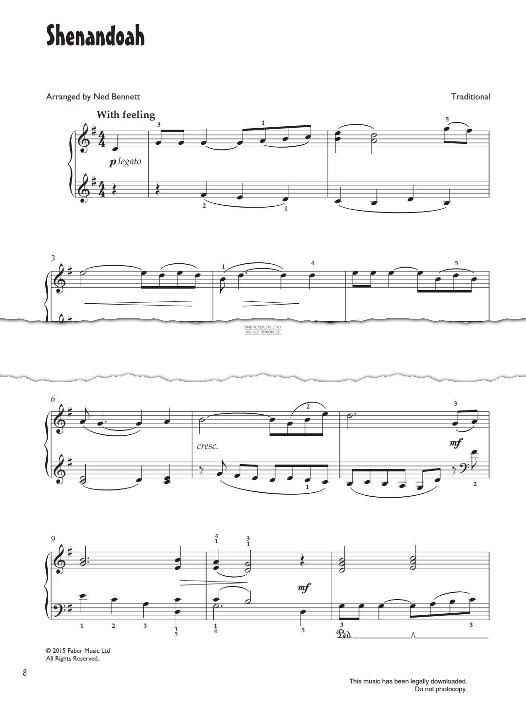 Shenandoah (Traditional) | Sheet Music: Piano | PDF Download