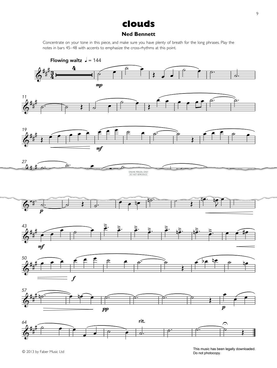 Clouds (Ned Bennett) | Sheet Music: Piano, Tenor Saxophone | PDF Download