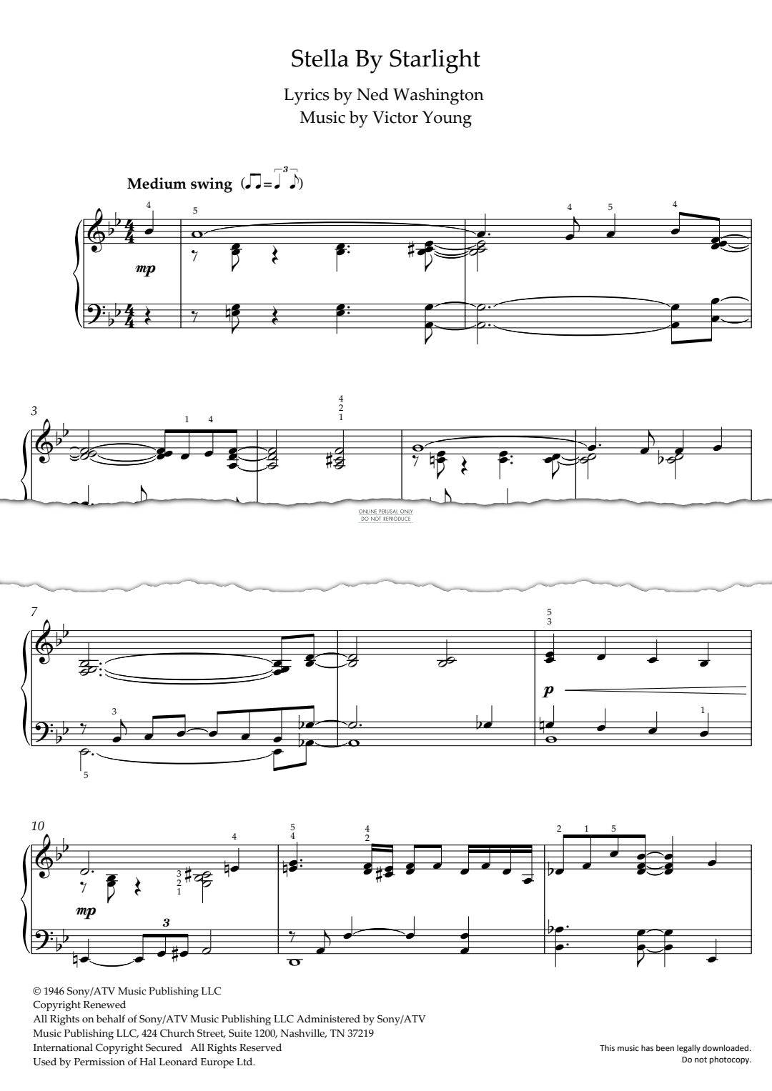 Stella By Starlight - sheet music by Victor Young - fbd-40041 ...