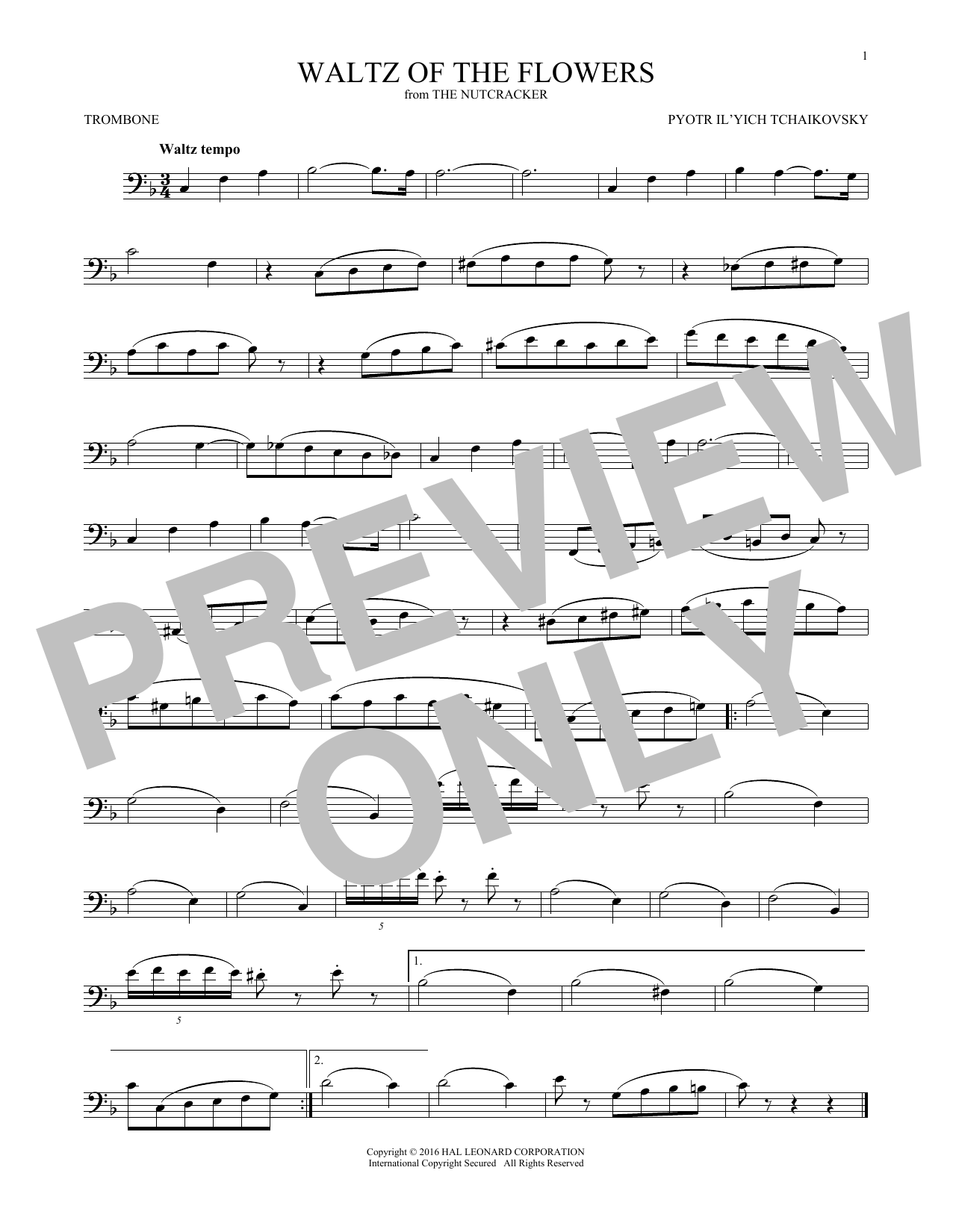 Waltz Of The Flowers, Op. 71a (from The Nutcracker) - sheet music by ...