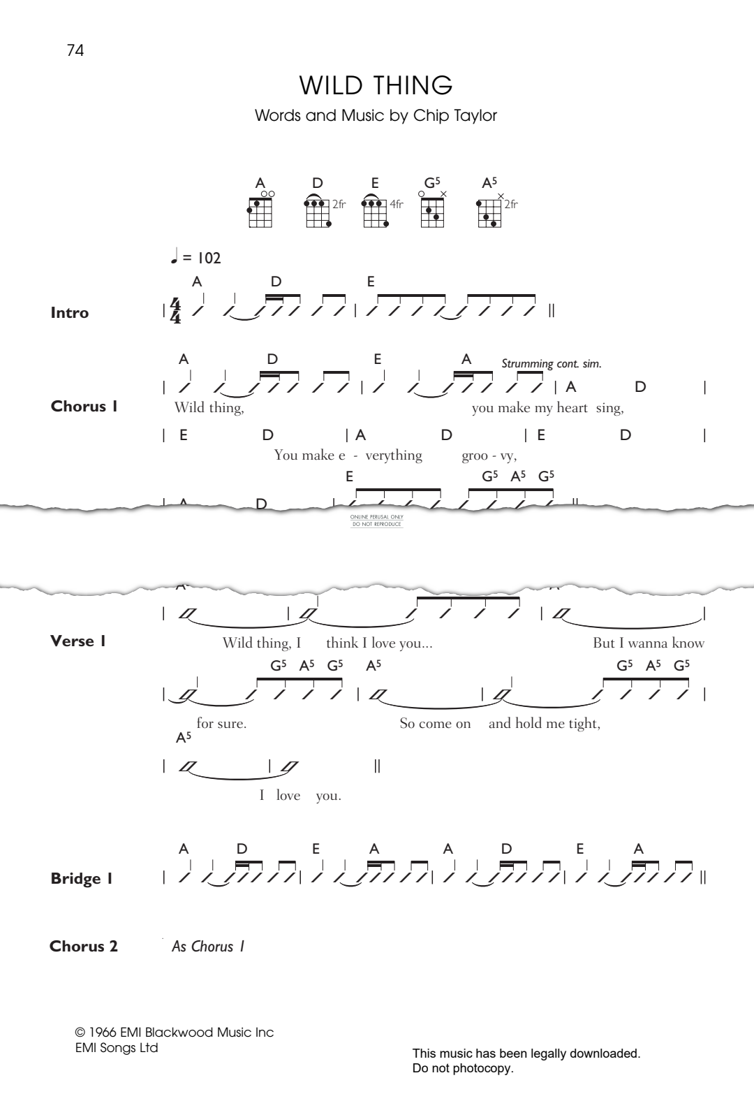 Wild Thing - Noten von The Troggs - fbd-39082 | notendownload