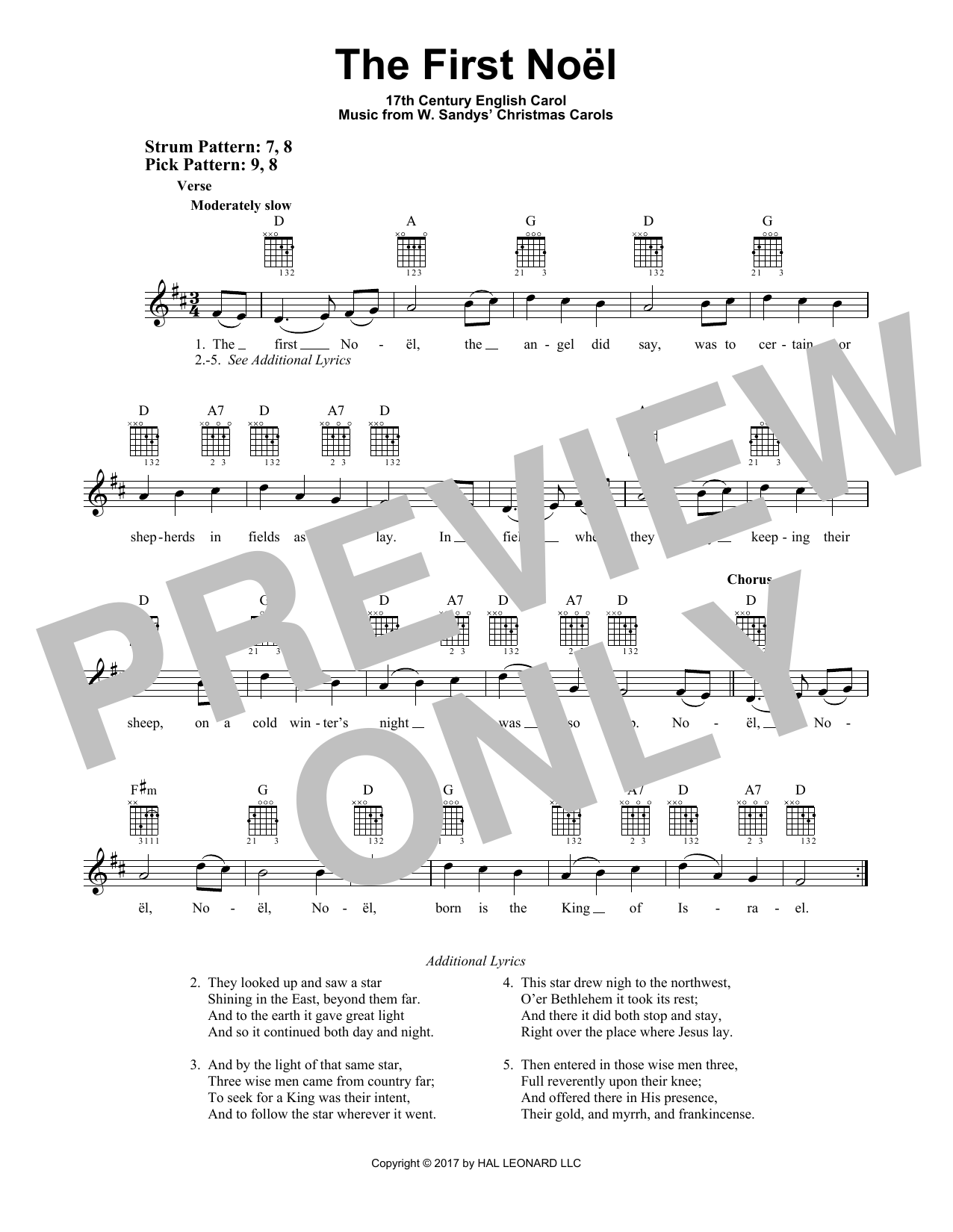 The First Noel (17th Century English Carol) | Sheet Music: Easy Guitar ...