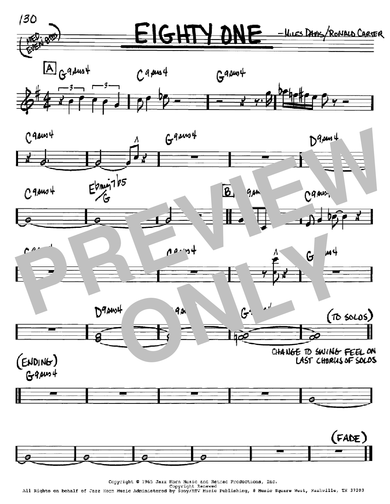 Eighty One - sheet music by Miles Davis - smd-61673 | notendownload