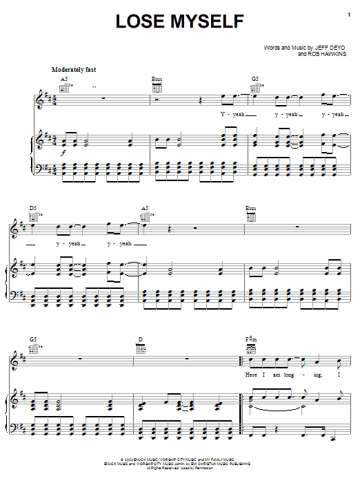 Lose Myself - sheet music by Jeff Deyo - smd-27079 | notendownload