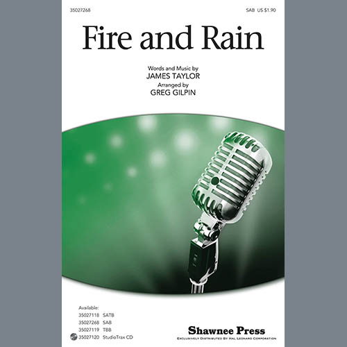 Fire And Rain Arr Greg Gilpin Sheet Music By James Taylor Smd
