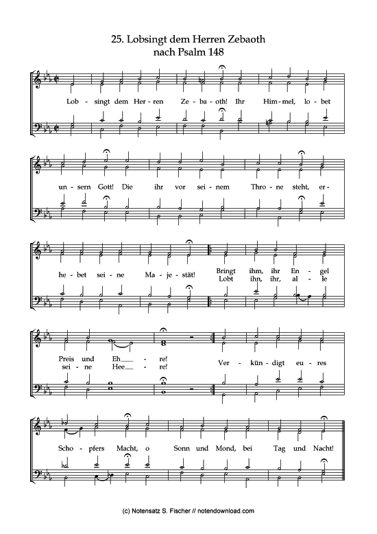 Lobsingt dem Herren Zebaoth - sheet music by Psalme des Kantons ...