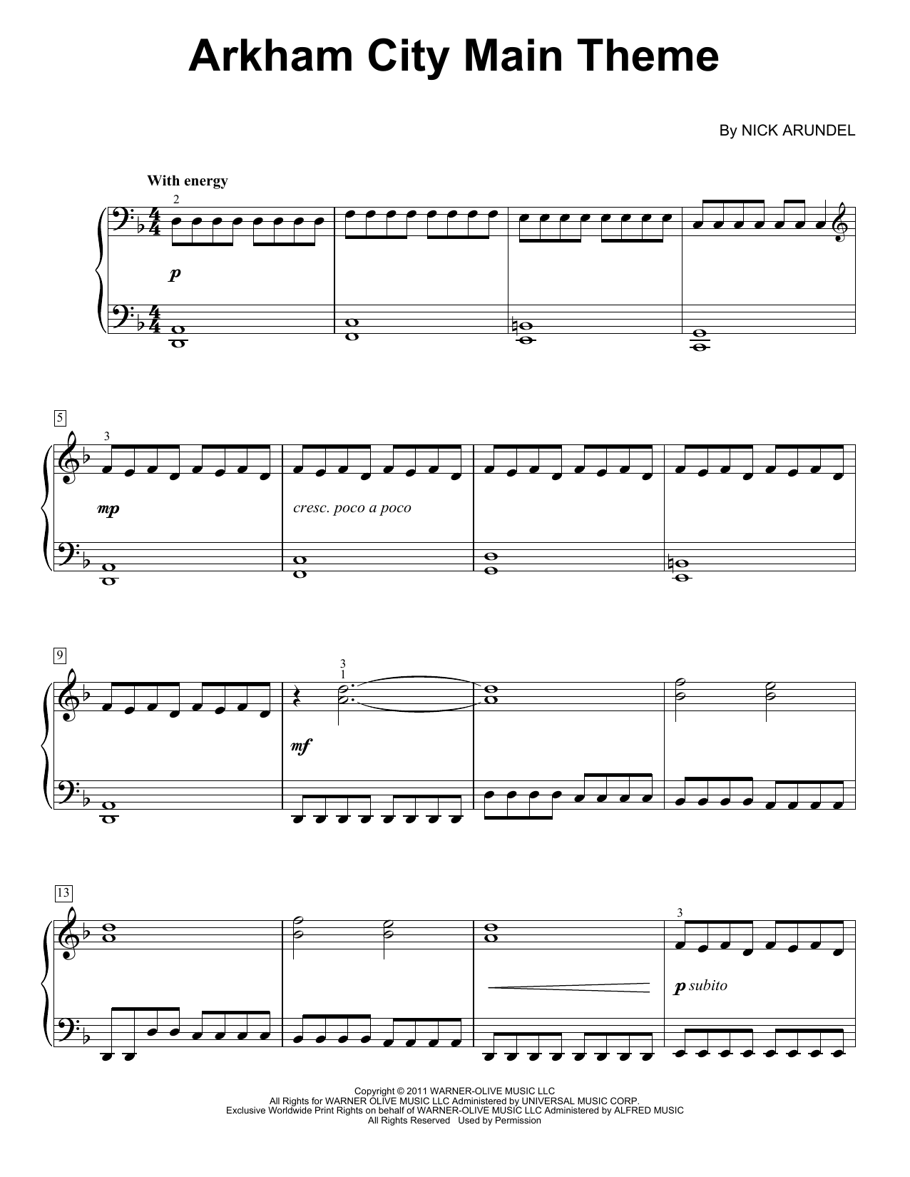 Arkham City (Main Theme) (from Batman: Arkham City) (Nick Arundel ...