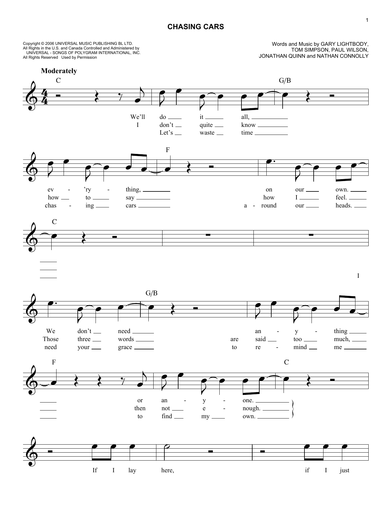 Chasing Cars - Online Noten von Snow Patrol - smd-178078 | notendownload