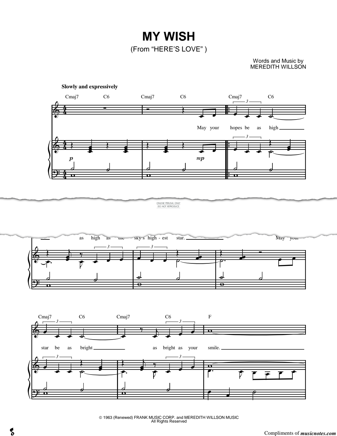 My Wish - Noten von Meredith Willson - fbd-16904 | notendownload