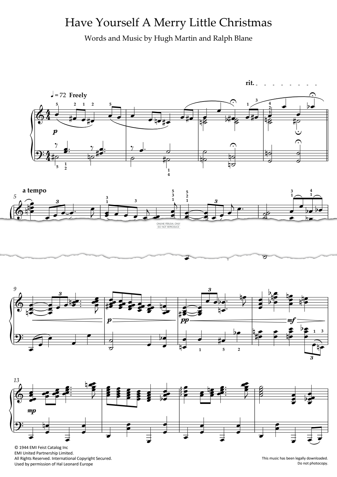 Have Yourself A Merry Little Christmas - sheet music by - fbd-35242 ...