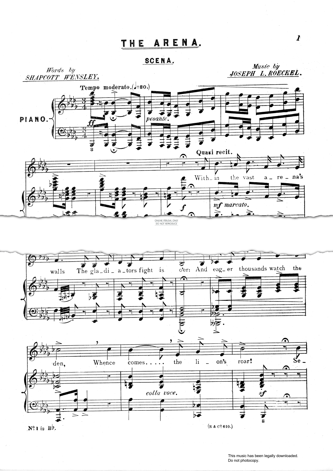 The Arena - sheet music by Joseph L. Roeckel - fbd-42884 | notendownload